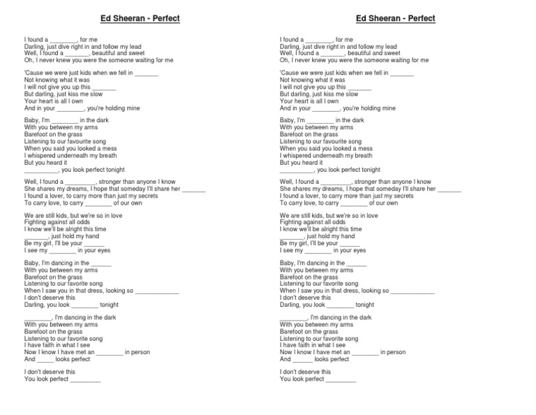 Ed Sheran Perfect | PDF