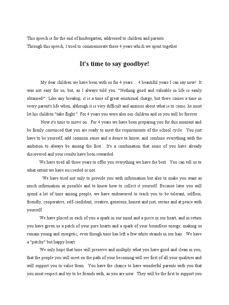 It's Time To Say Goodbye! | PDF