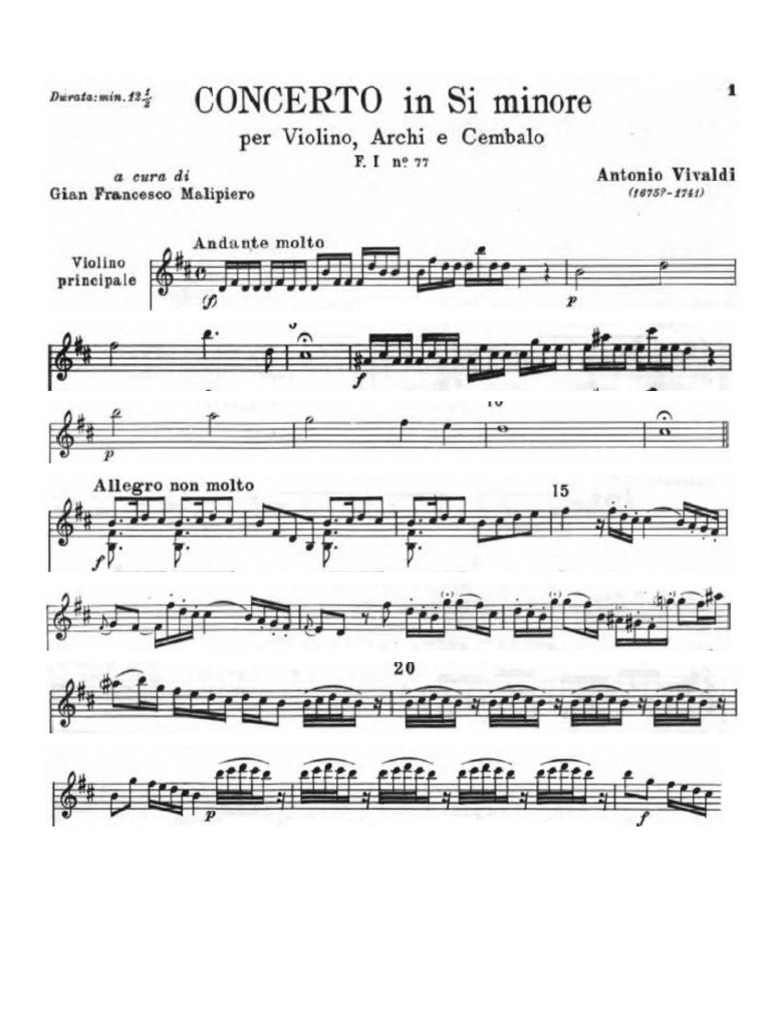 Vivaldi Concierto en Si Menor | PDF