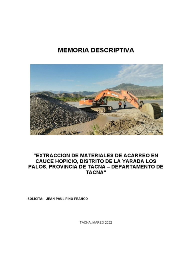 Memoria Cantera - Tramo 1 - Jean Paul | PDF | Formación geológica ...