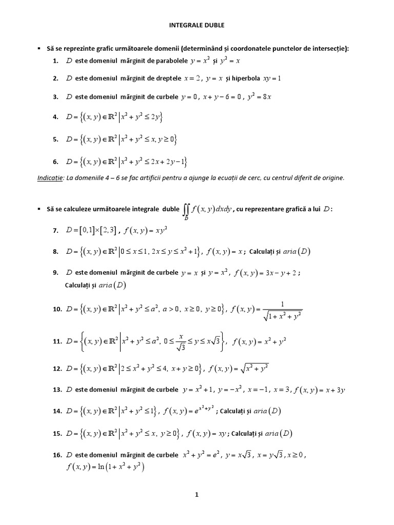 8 Exerc Integrale Duble | PDF