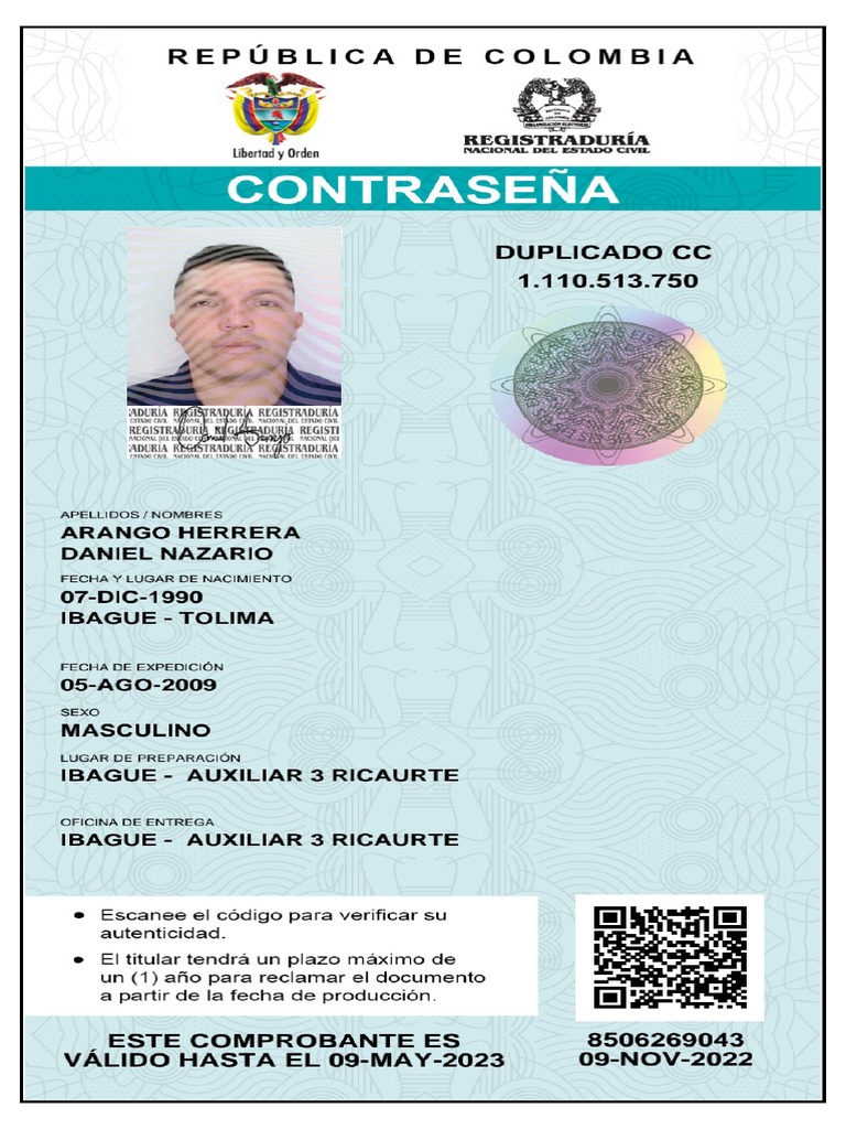 Comprobante de Documento en Trámite 1110513750 | PDF