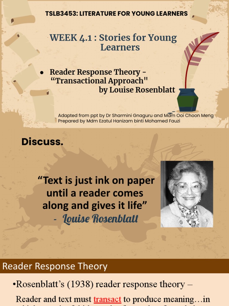 WK 4.1 - Reader Response Theory | PDF | Experience | Learning
