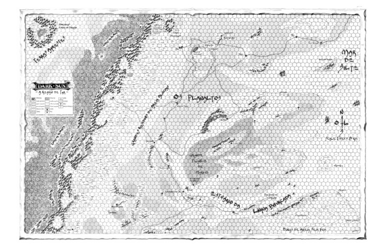 Dark Sun AD&D 2E - Caixa Básica (Mapa Hex) | PDF | Deserto | Geomorfologia