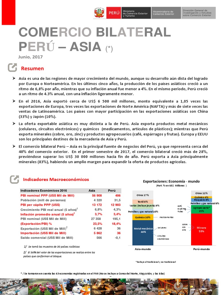 Comercio Bilateral Perú-Asia 2017 | PDF | Asia | Perú