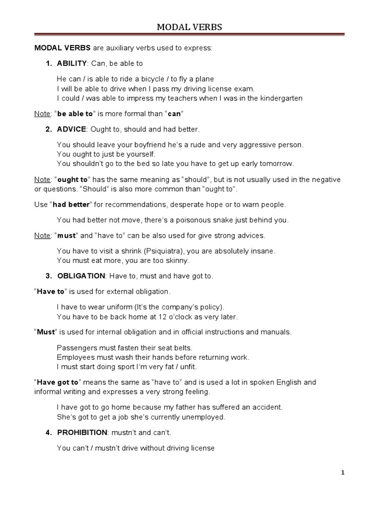 Modal Verbs | PDF | Linguistics | Grammar