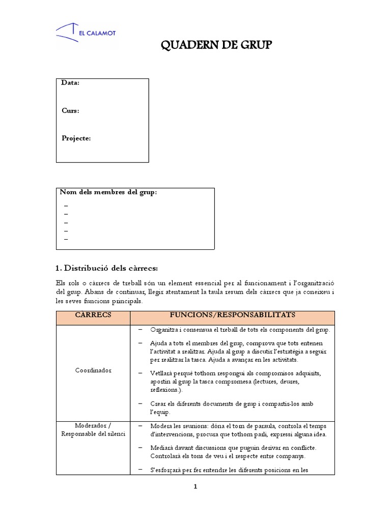 Quadern de Grup - CM | PDF