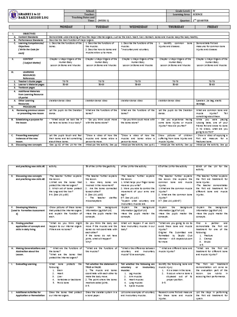 DLL - Science 4 - Q2 - W1 | PDF | Language Arts & Discipline | Science & Mathematics
