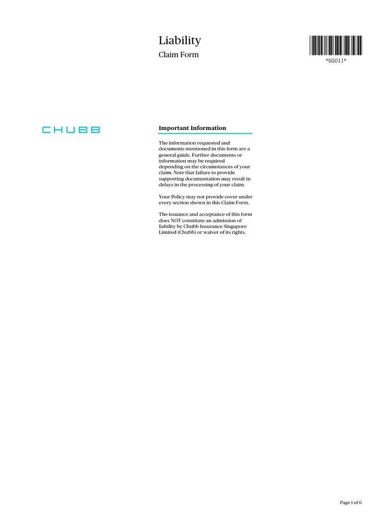 Liability Claim Form | PDF | Insurance | Payments