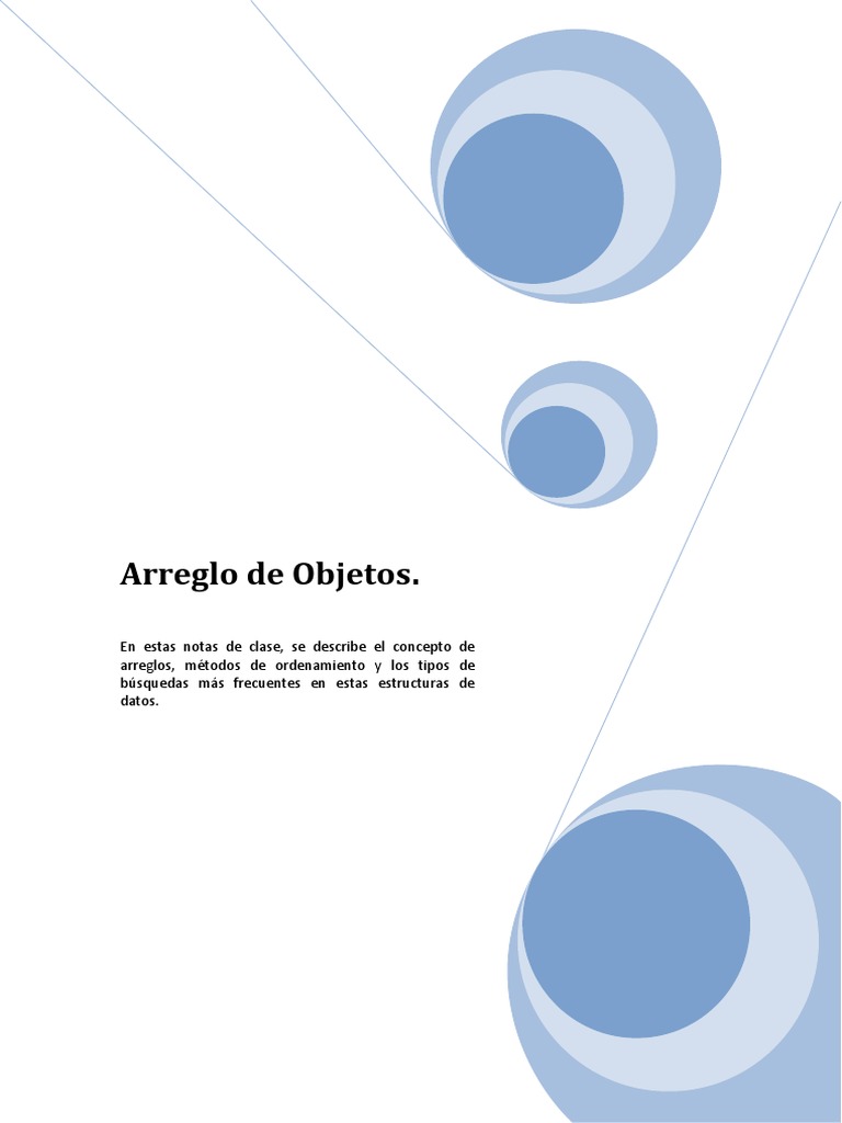 Arreglo De Objetos Y Ordenamiento Arreglos 1 Pdf Estructura De Datos De Matriz Objeto