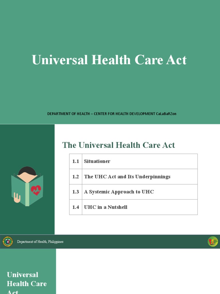 Universal Health Care Act: Department of Health - Center For Health ...