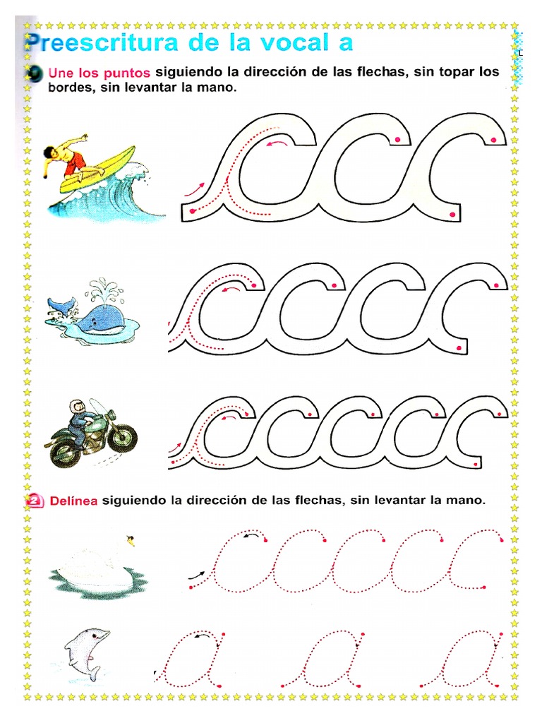 Practicando El Trazo de La Vocal A | PDF
