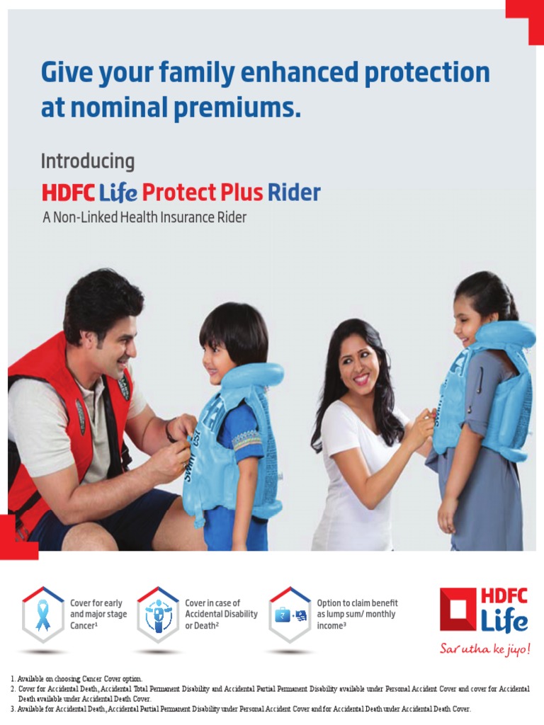 HDFC Life Protect Plus Rider | PDF | Insurance | Present Value