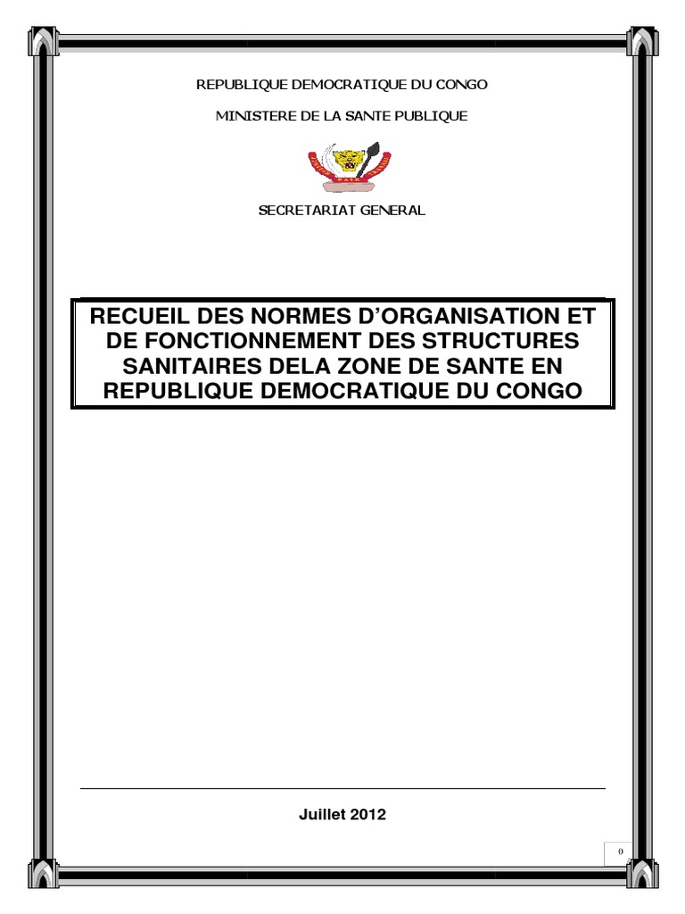 Normes de fonctionnement des structures sanitaires | PDF | Hôpital ...