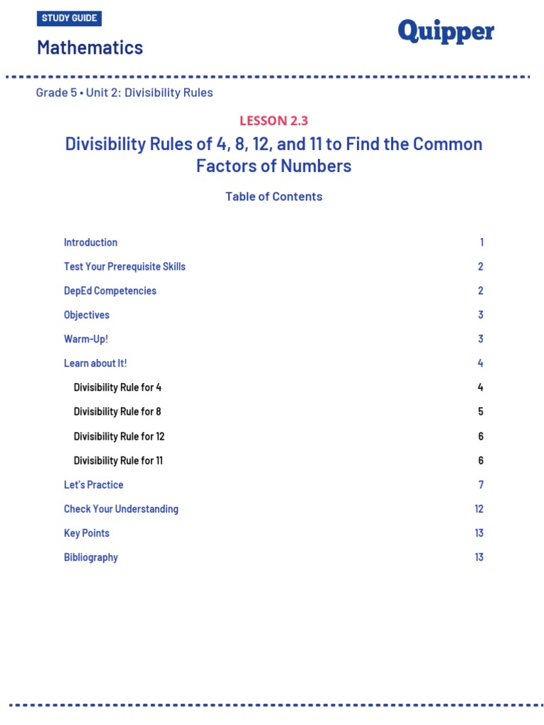 Understanding Divisibility Rules through Practice | PDF | Numbers | Mathematics