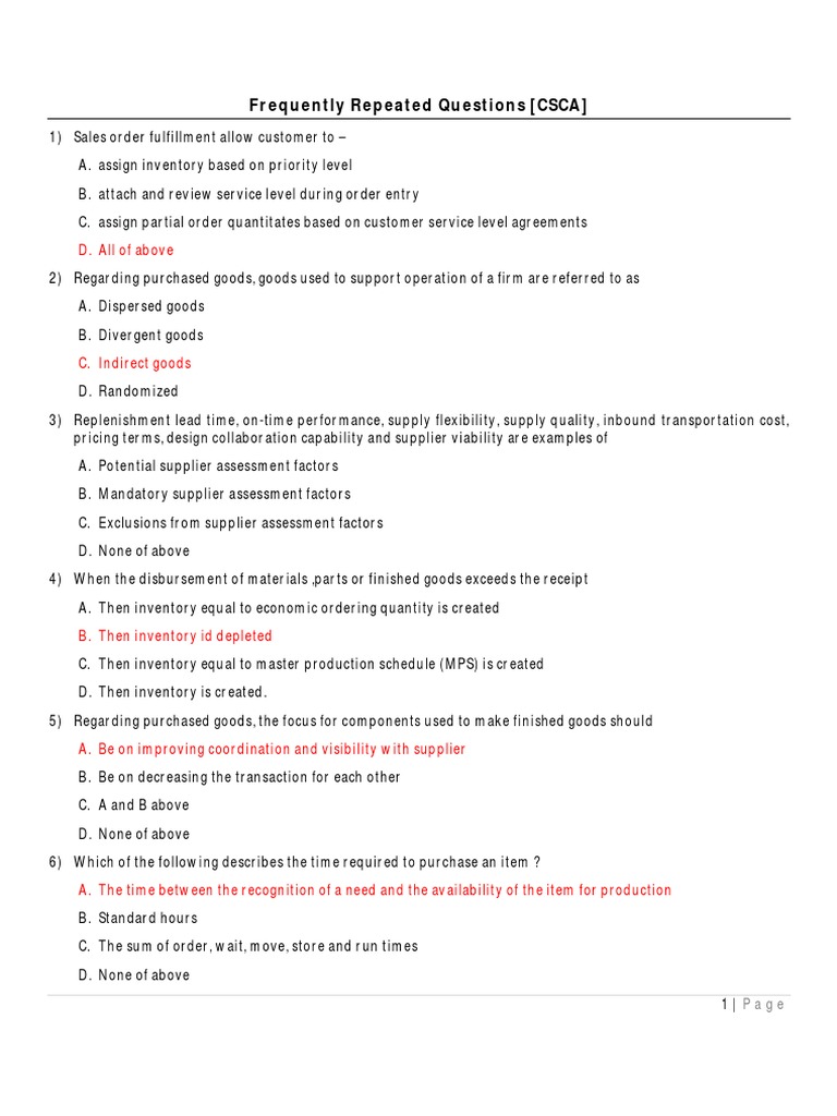 Understanding Key Supply Chain Concepts: An Analysis of Frequently Asked Questions Regarding ...