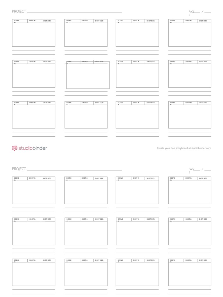 Free 12 Panel Storyboard Template | PDF | Games & Activities | Home ...