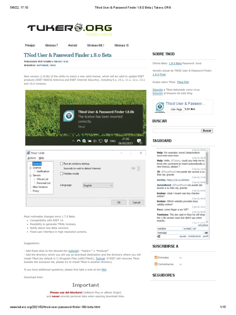TNod User & Password Finder 1.8.0 Beta | PDF | Computer Science ...