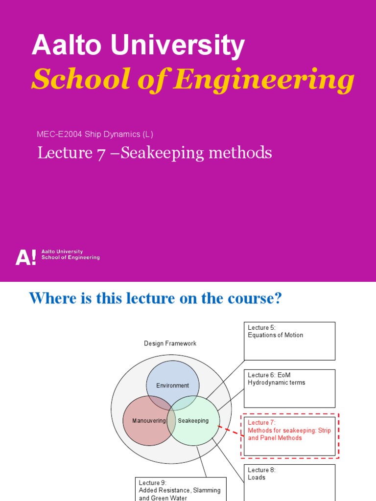 Seakeeping Methods Lecture - Alto University | Download Free PDF ...