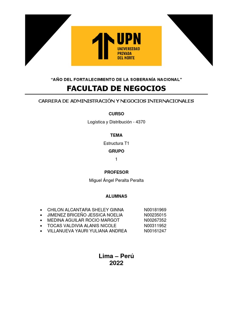 t1 - Logística y Distribución - Grupo 1 | PDF | Logística | Almacén