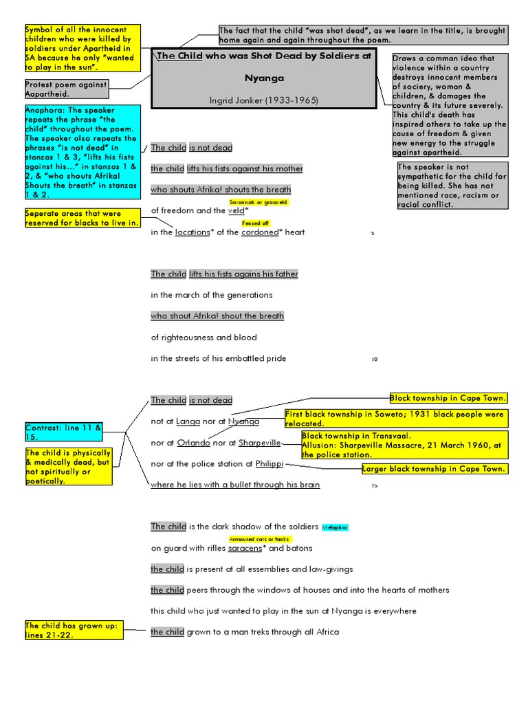 The_Child_who_was_Shot_Dead_by_Soldiers_at_Nyanga_Notes | PDF | Poetry ...