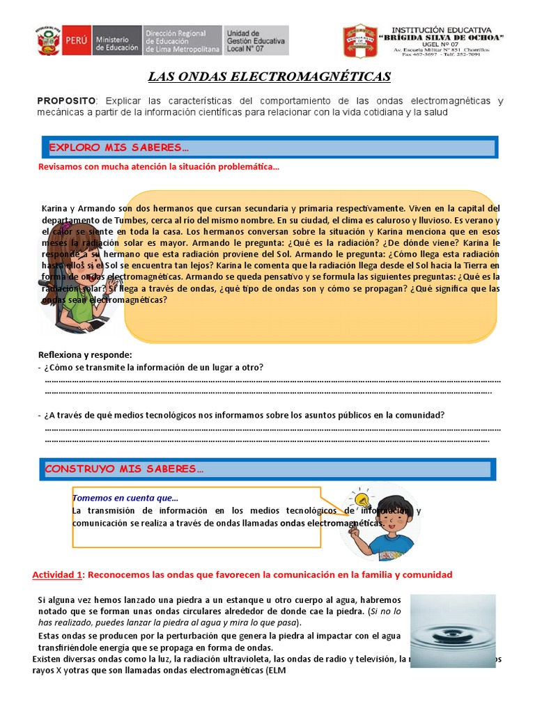Ficha - Ondas Electromagneticas | PDF | Espectro electromagnético | Olas
