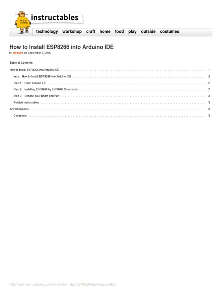 How To Install ESP8266 Into Arduino IDE | PDF | Computing | Cyberspace