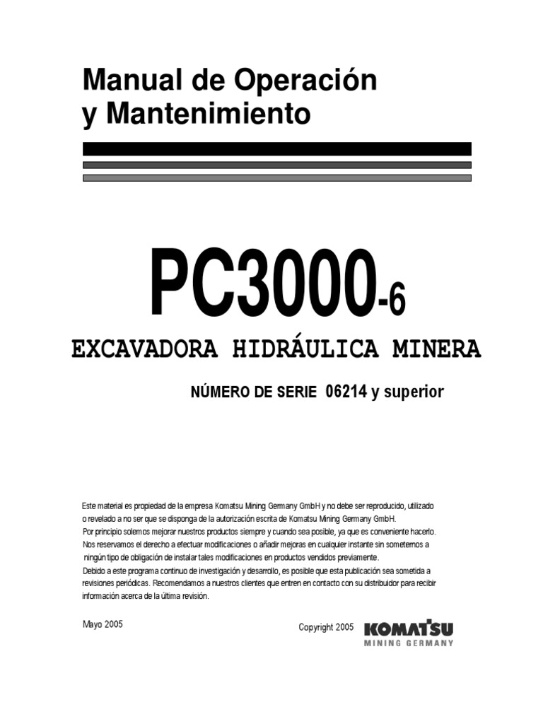 PC3000 SN 06214 Operation and Maintenance Manual Span | PDF | Bomba | Agua