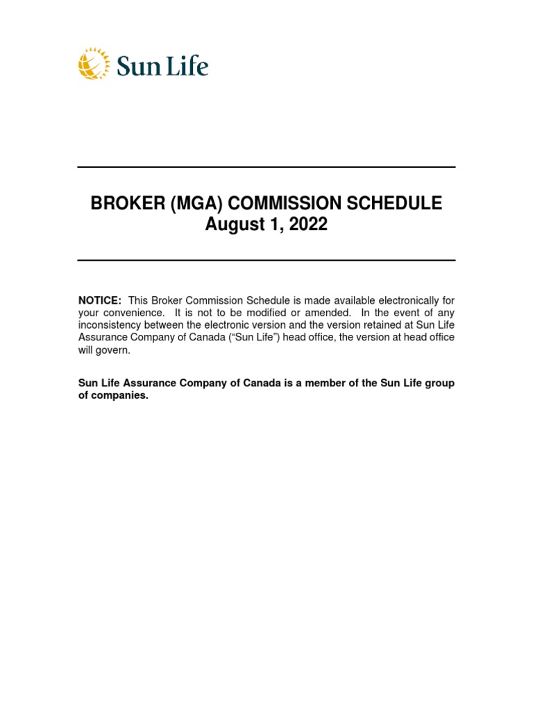 Broker Commission Schedule-E | PDF | Insurance | Life Insurance