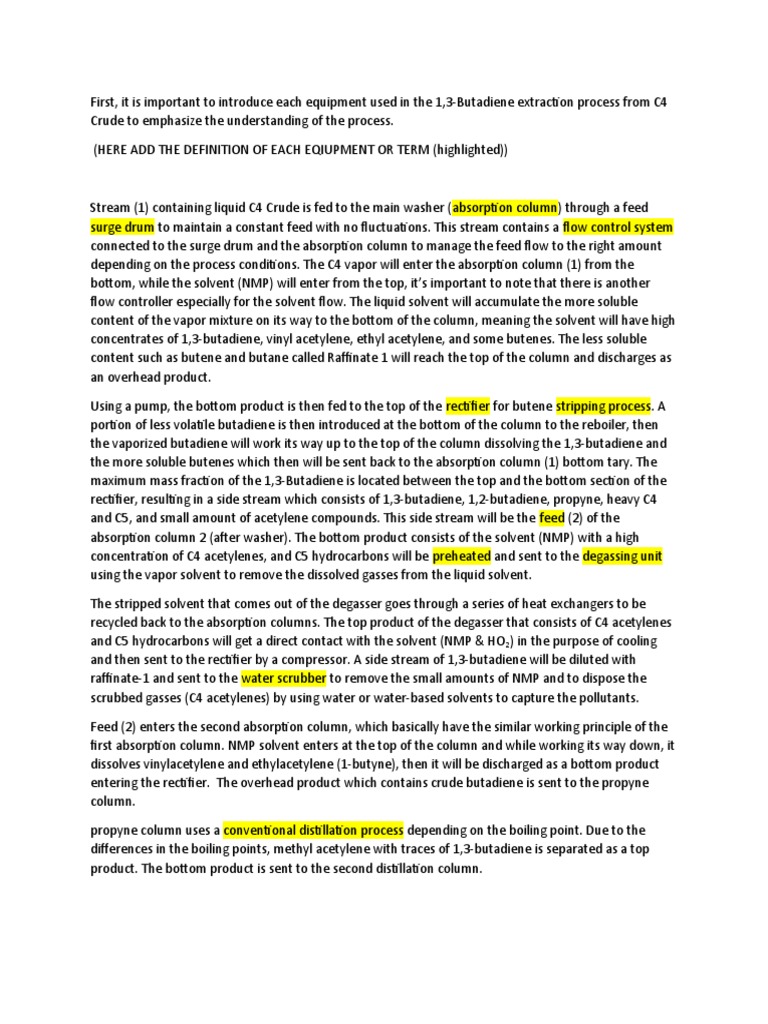 A Detailed Description of the 1,3-Butadiene Extraction Process from C4 ...