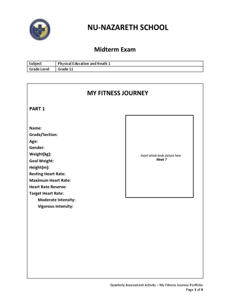 PE and Health 1 Midterm Exam - My Fitness Journey | PDF | Physical Fitness | Heart Rate