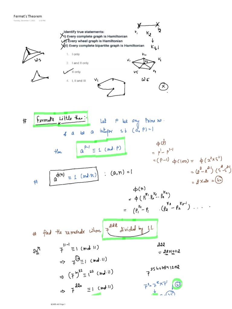 Fermats Theorem | PDF