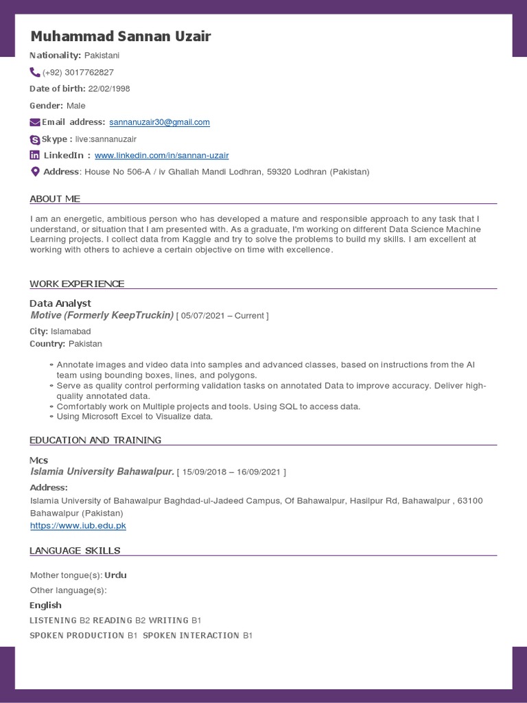 Sannan CV | PDF | Statistical Classification | Machine Learning