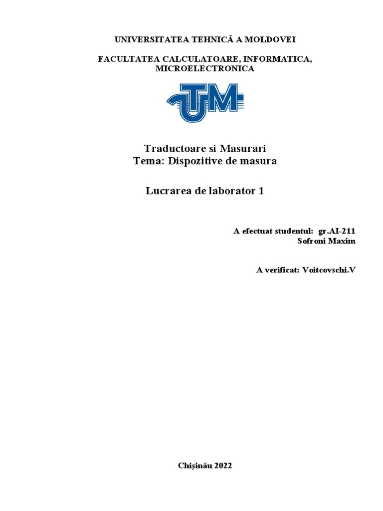 1 Lab Traductoare Si Masurari | PDF
