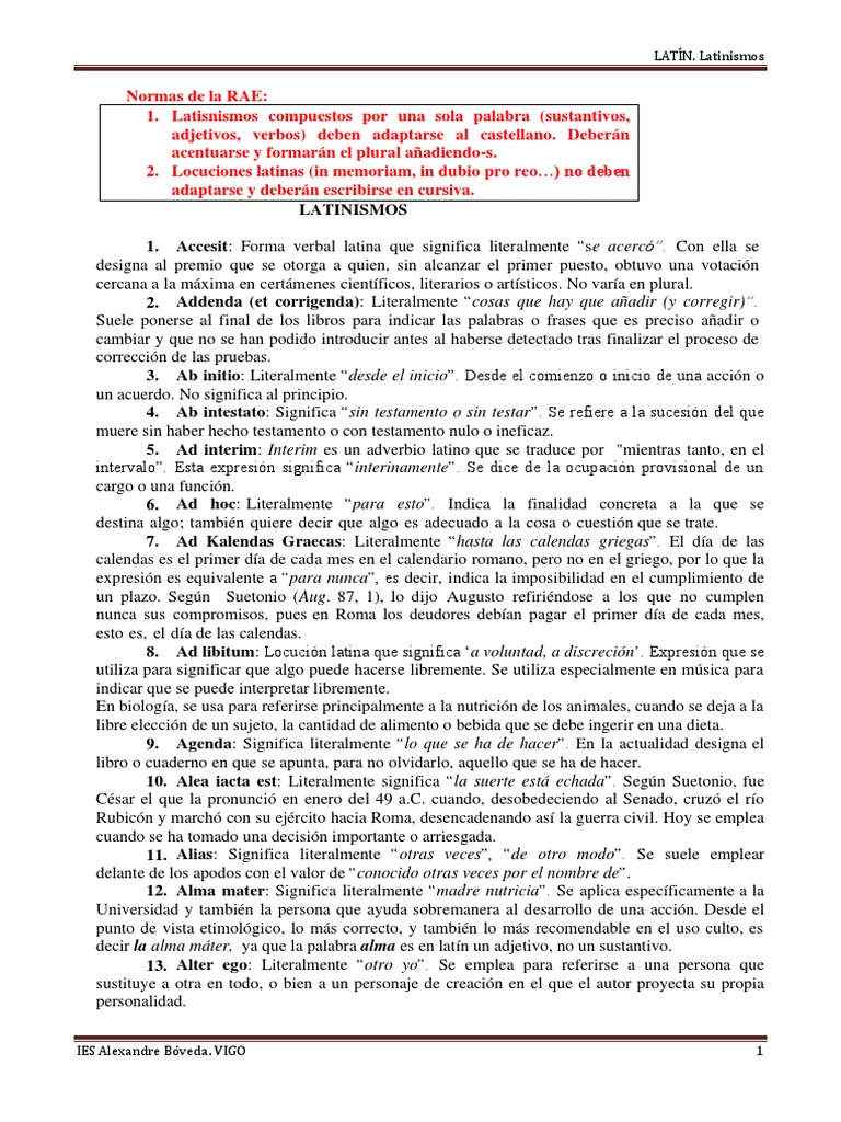Latinismos Bach | PDF
