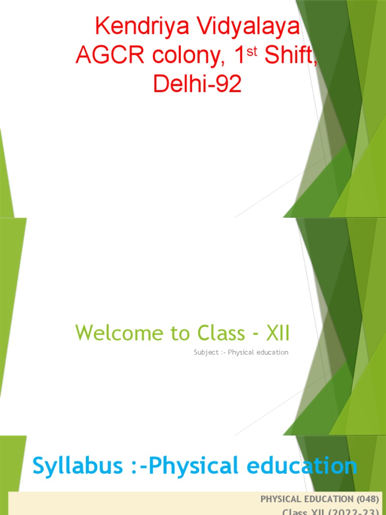 Class - XII Unit - 1 | PDF | Tournament | Physical Fitness