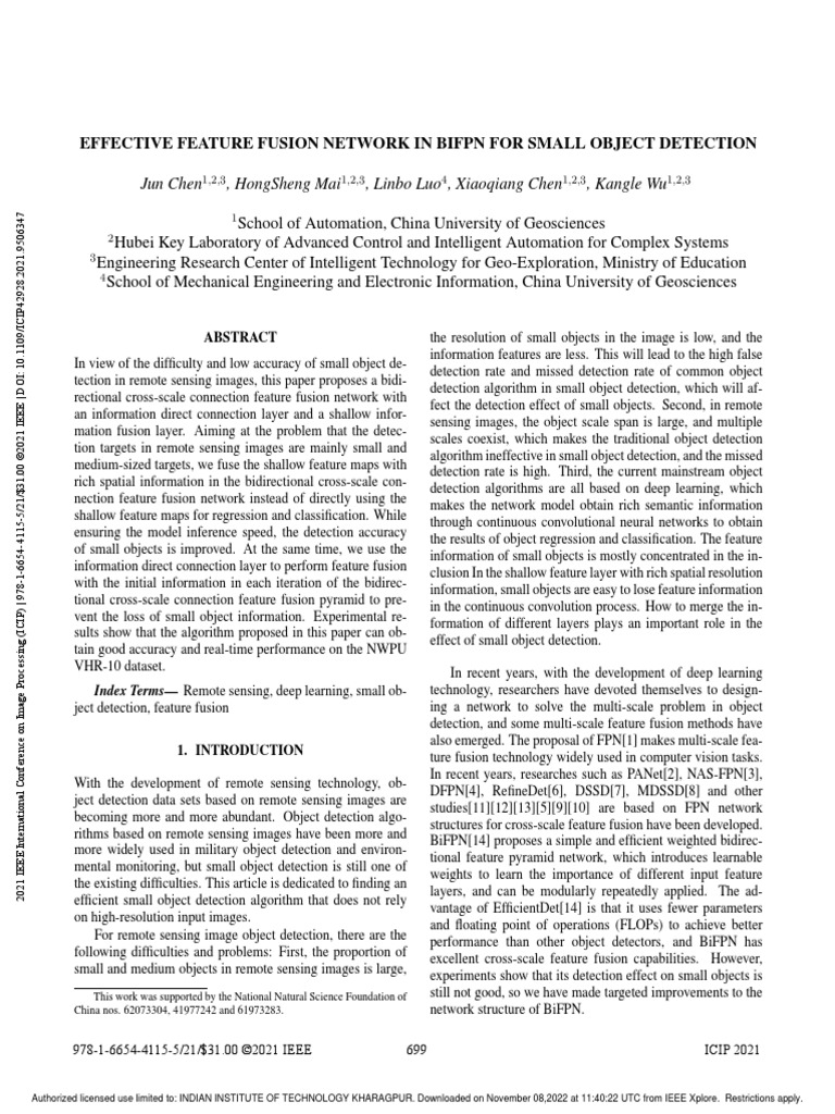 Effective Feature Fusion Network in BIFPN For Small Object Detection | PDF | Deep Learning ...