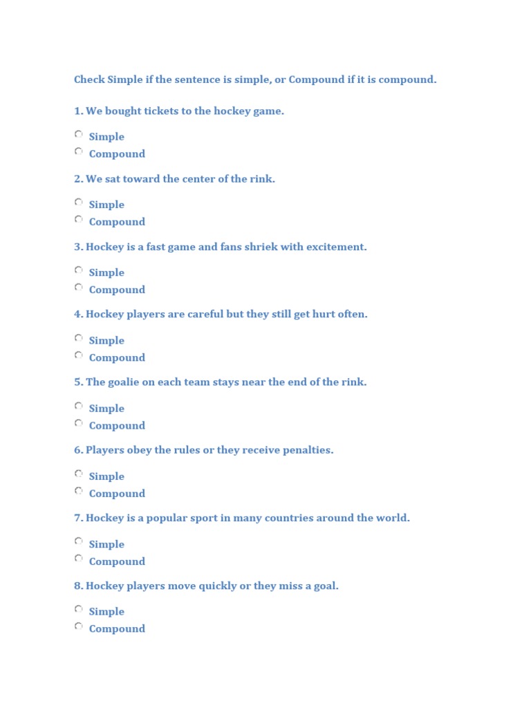 Analyzing Simple and Compound Sentences | PDF | Sports & Recreation