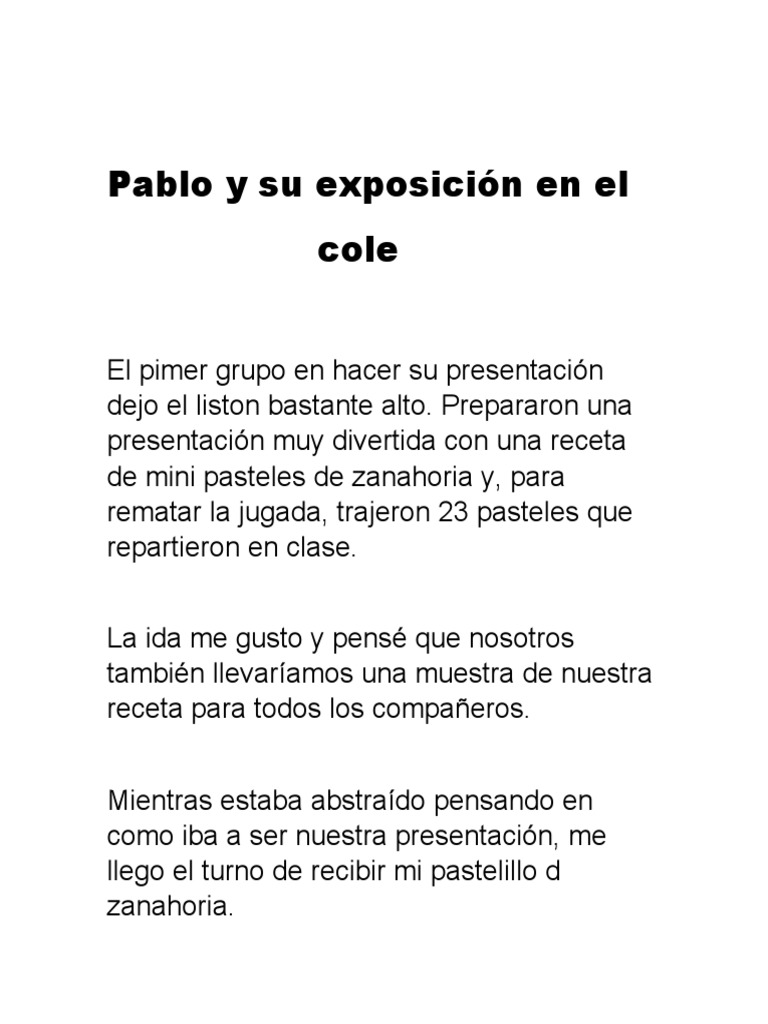 Pablo y Su Exposición en El | PDF | Cocina europea | Comida regional y étnica