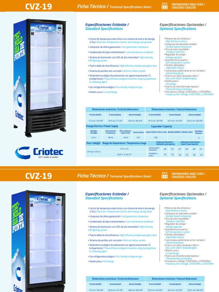 Criotec CVZ-19 Manual | PDF | Cantidades fisicas | Cantidad