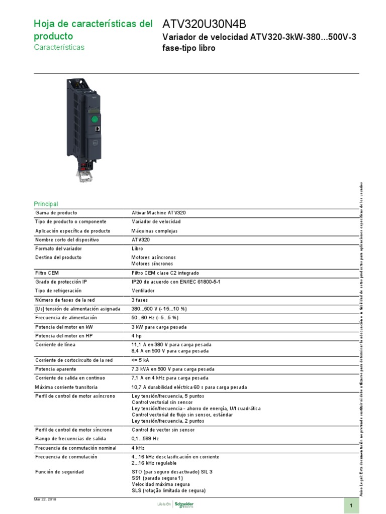 Manual Variador SCHNEIDER Altivar 320 | PDF