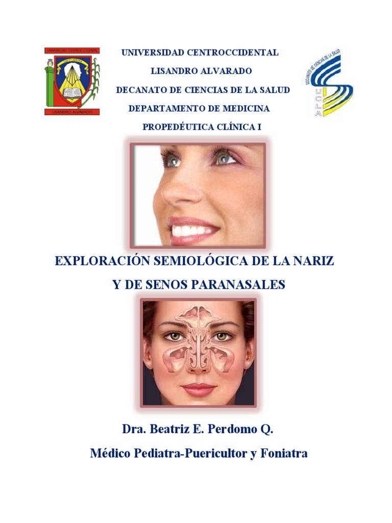 Exploración Semiológica de Nariz y Senos Paranasales | PDF | Nariz humana | Anatomía