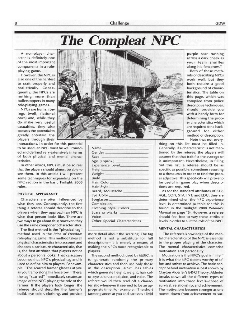 TW2K Challange Extract - 034 Complete NPC | PDF