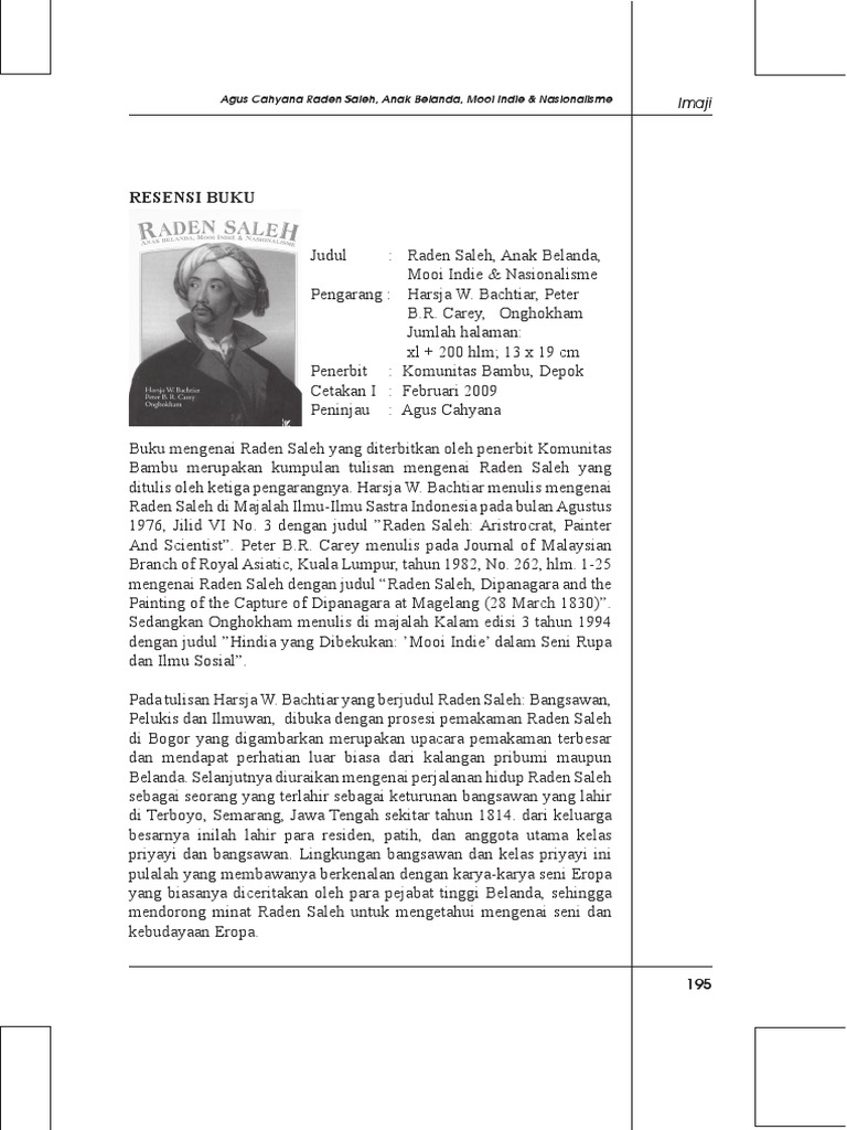 Raden Saleh Anak Belanda Mooi Indie Nasi | PDF | Klasik
