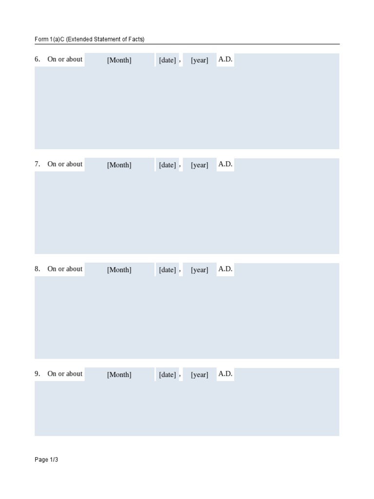 Form 1ac (Extended Statement of Facts) | PDF