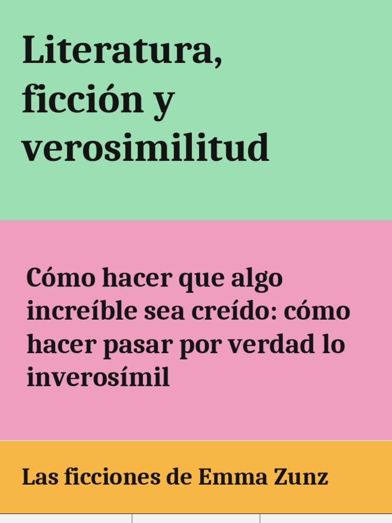 Verosimilitud en la Literatura Ficcional | PDF