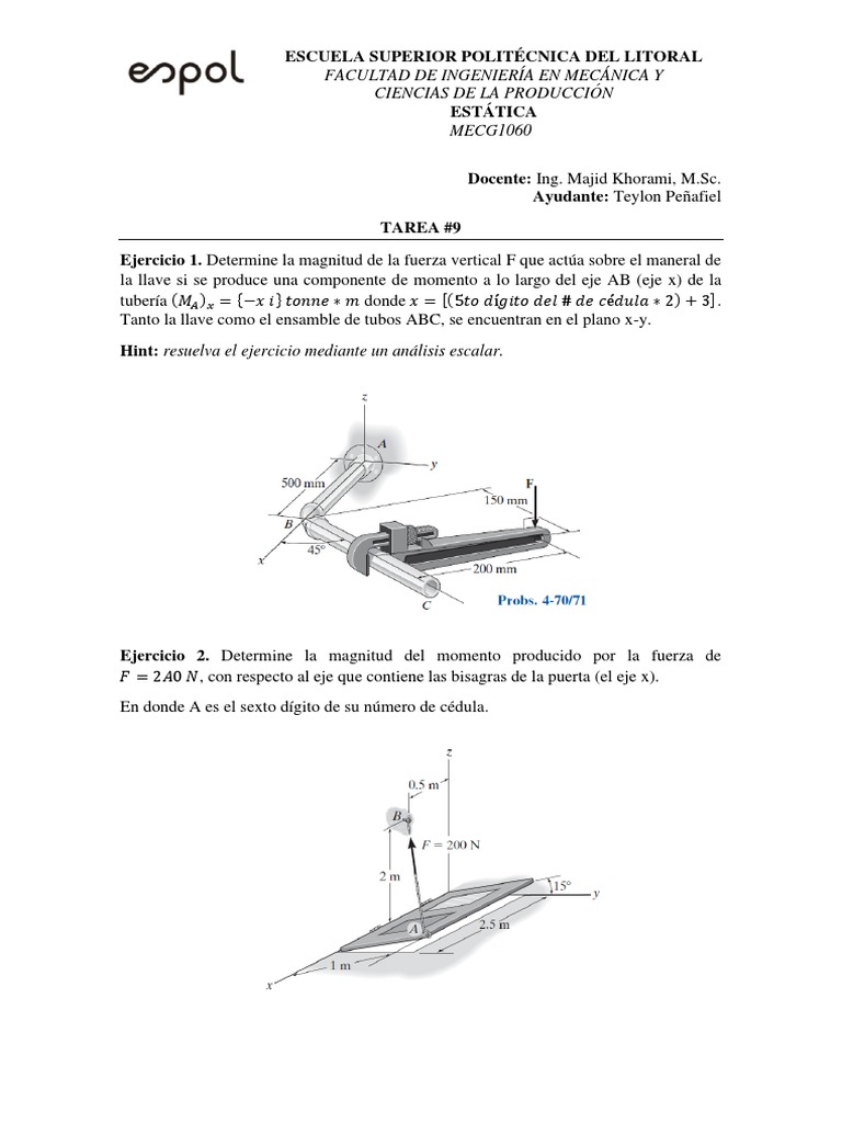 MECG1060 - IP Tarea 9 | PDF