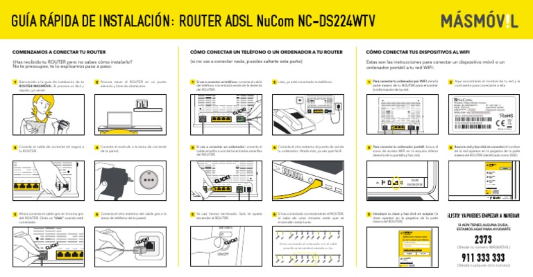 Guía de Instalación Router NuCom NC-DS224WTV | PDF | Electrónica ...