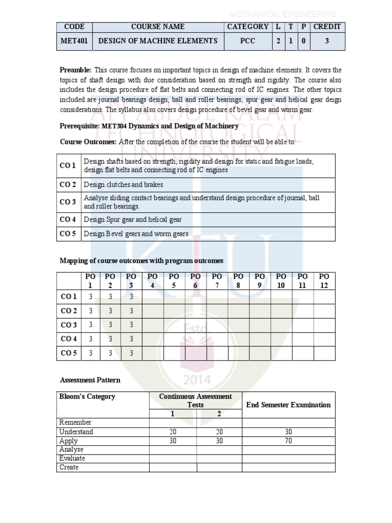 Dme Ktu | Download Free PDF | Gear | Belt (Mechanical)