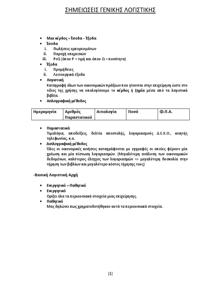 ΓΕΝΙΚΗ ΛΟΓΙΣΤΙΚΗ Α' ΕΞΑΜΗΝΟ ασκήσεις ΟΚ | PDF